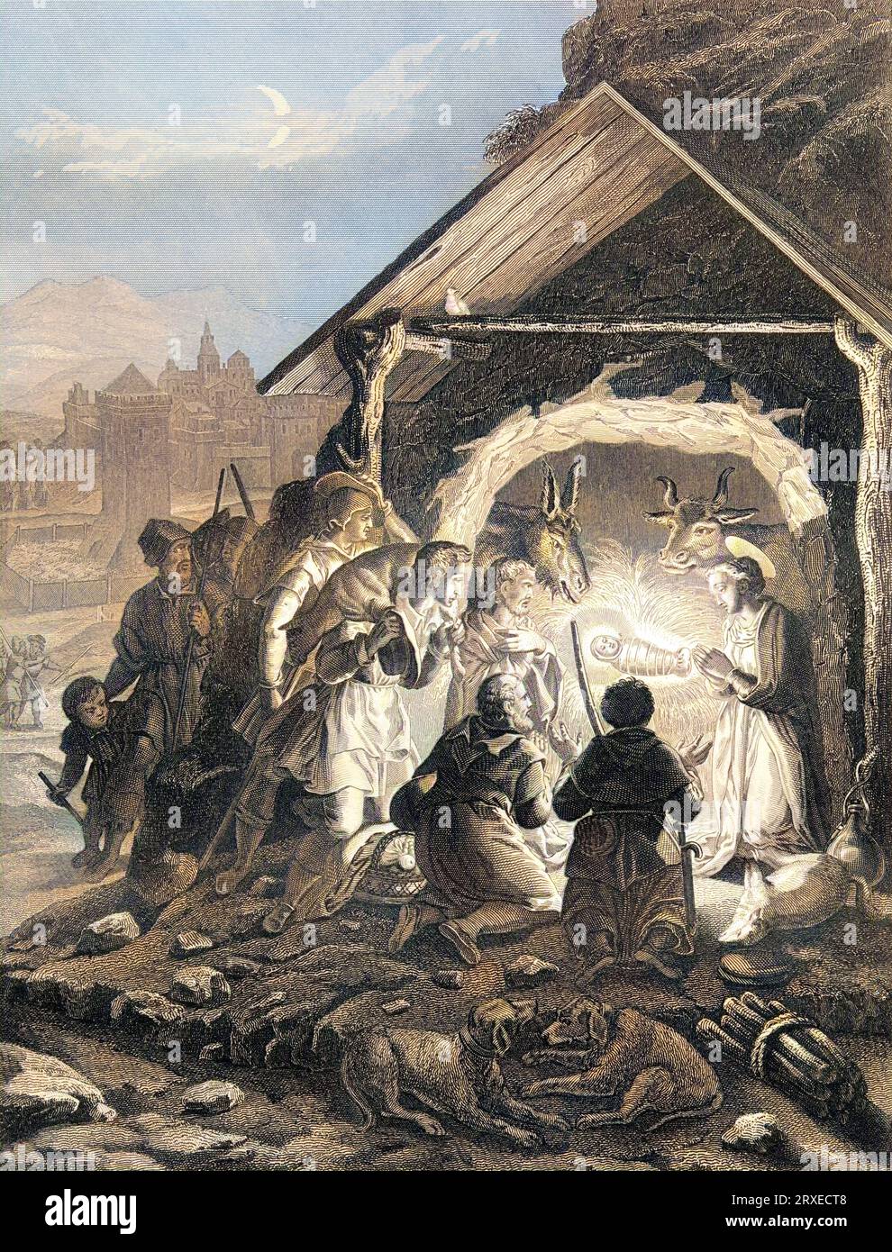 The Adoration of the Shepherds. Colored Illustration for The life of ...