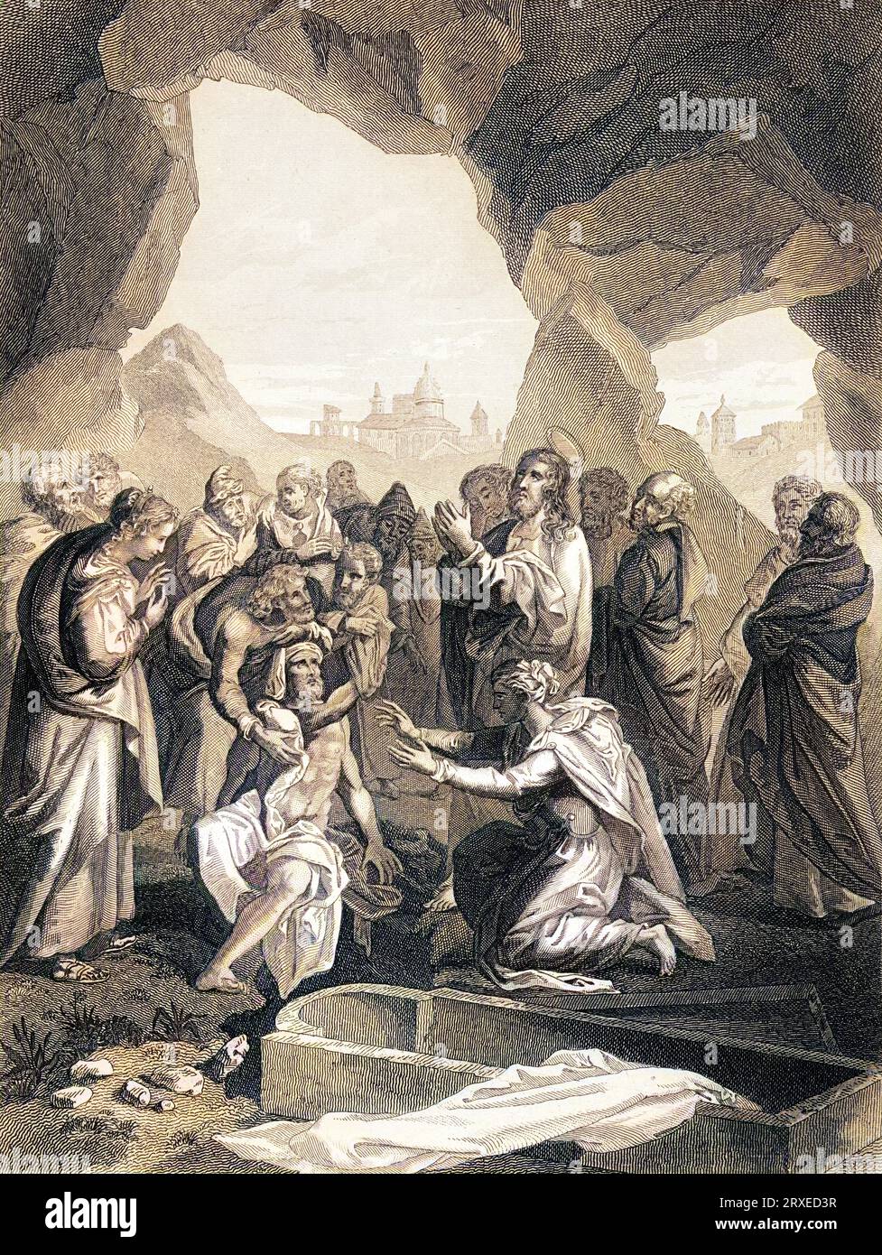 Resurrection of Lazarus. Colored Illustration for The life of Our Lord ...