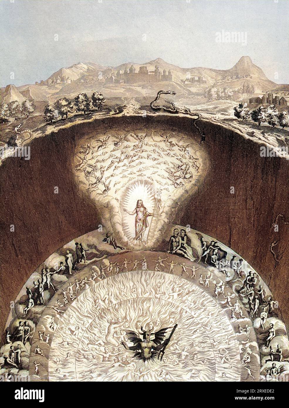 The soul of Jesus descends into limbo. Colored Illustration for The ...