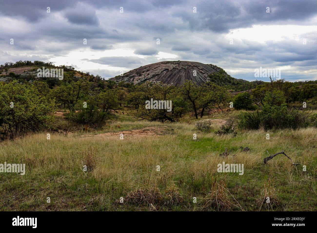 Mountains and hills in the Enchanted Rock State Park, Texas Stock Photo ...