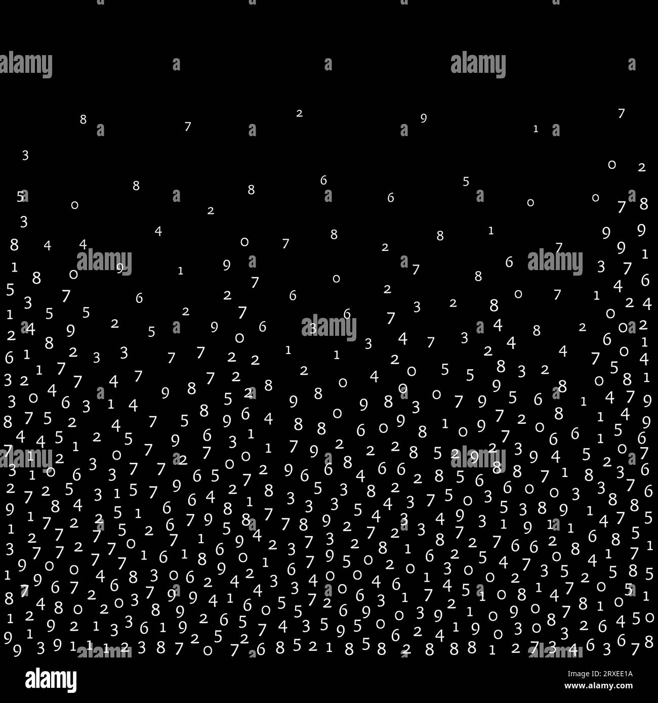 Falling numbers, big data concept. Binary white orderly flying digits ...