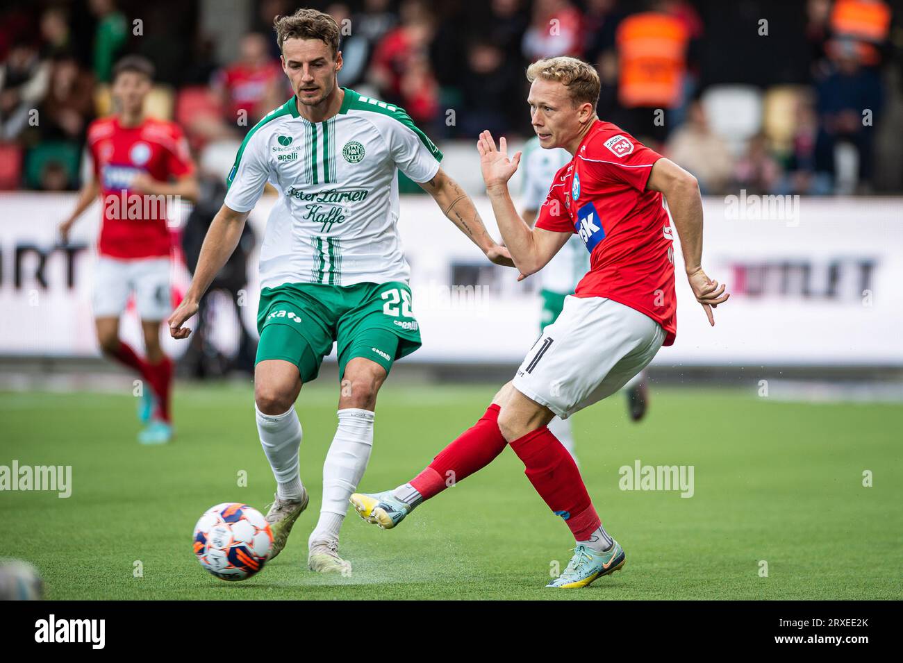 Silkeborg, Denmark. 24th Sep, 2023. Anders Klynge (21) of Silkeborg IF ...