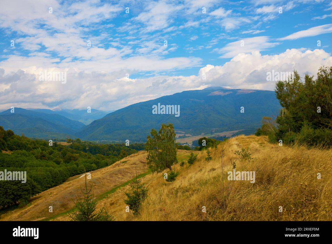 beautiful mountain landscape on a September day in the Carpathian ...