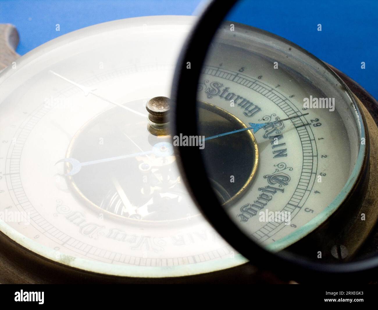 Glass on barometer photographed after cross polarization Stock Photo ...