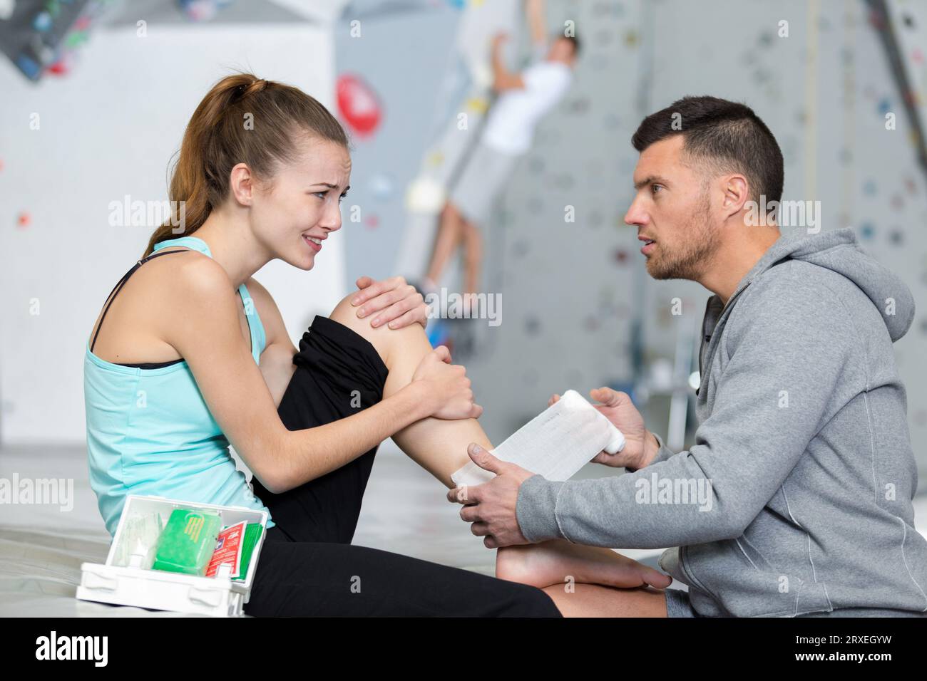 female athlete suffering form ankle injury Stock Photo - Alamy