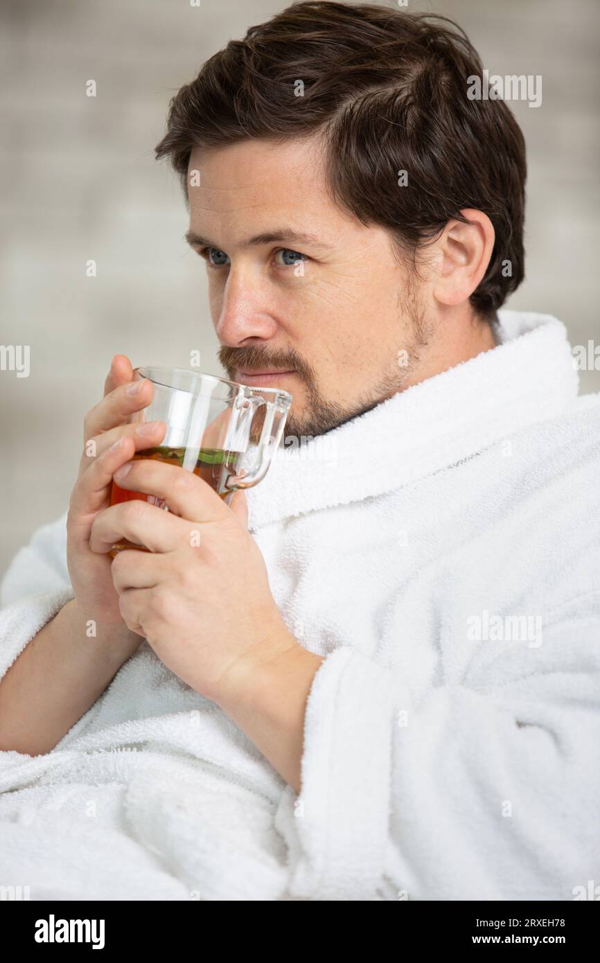 Towelling robe hi-res stock photography and images - Alamy