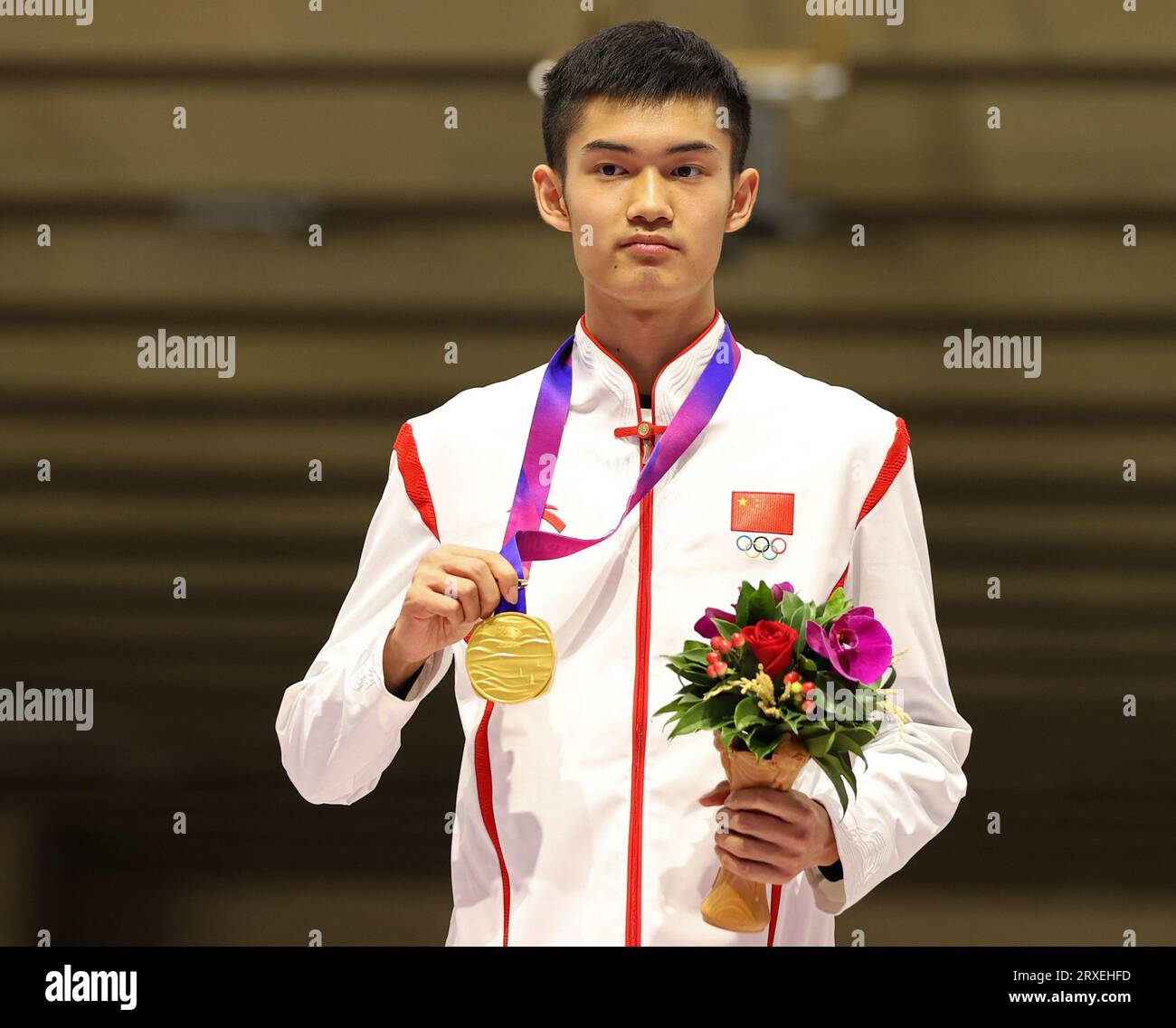 Hangzhou, China's Zhejiang Province. 25th Sep, 2023. Gold medalist ...