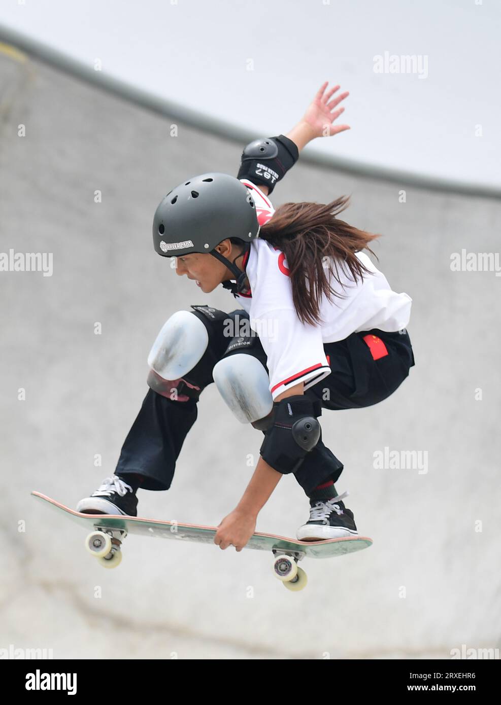 Yujuan Li of China is seen in action during the 19th Asian Games ...