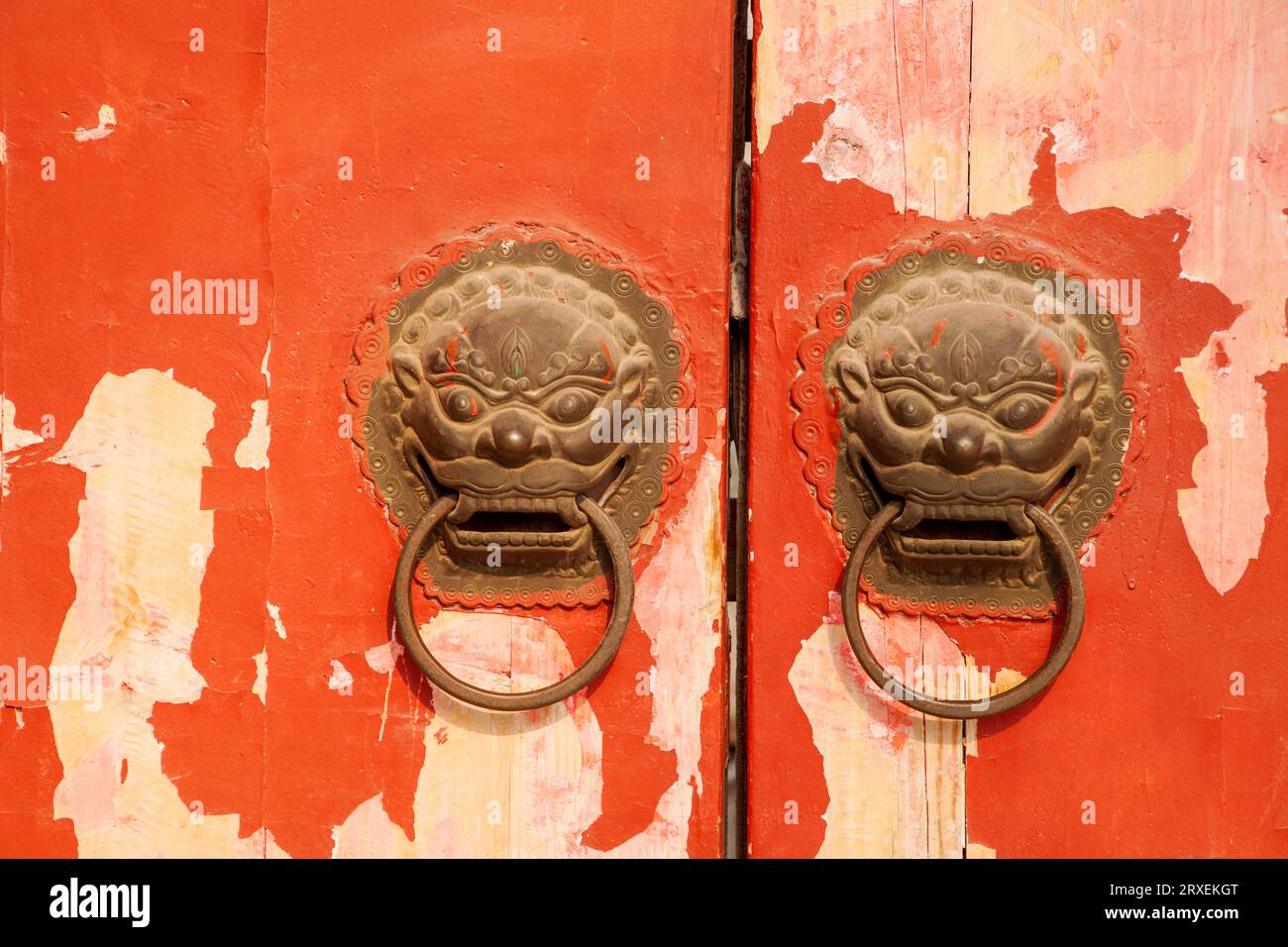 Traditional Chinese style door rings with close-up photos Stock Photo ...
