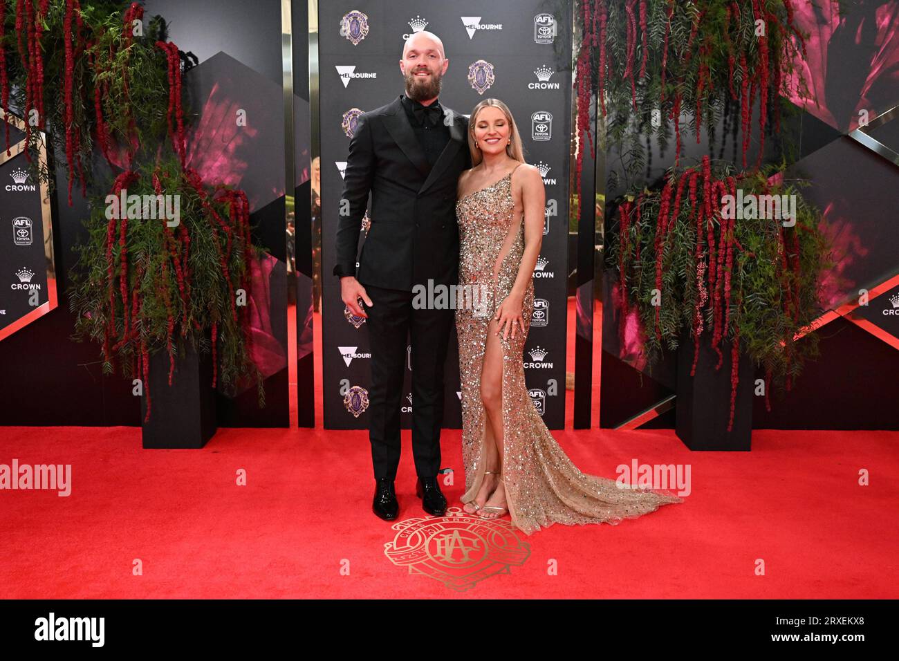 Melbourne, Australia. 25th Sep, 2023. AFL Player Max Gawn (left) and ...