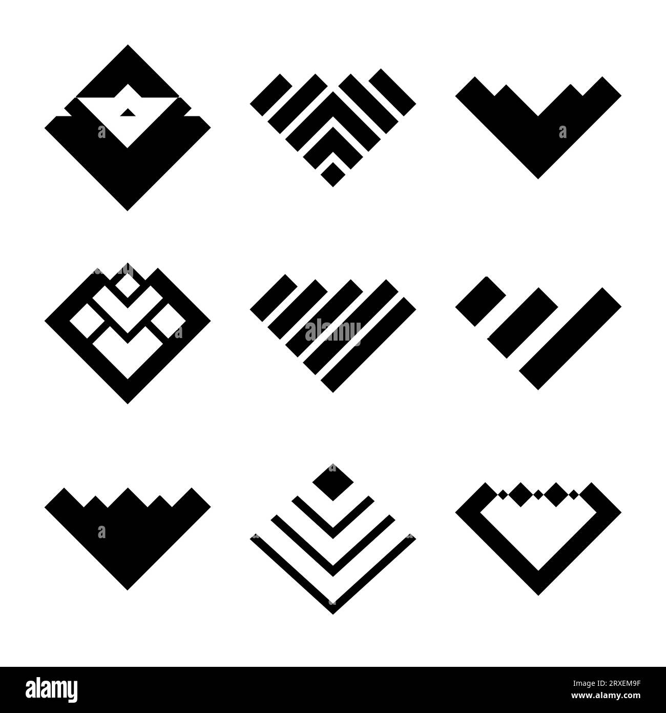 Vector set of logos, diamond, gemstone, crystal symbols Stock Vector ...