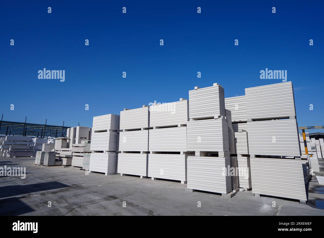Calcium silicate partition boards stacked in factories, a new type of ...