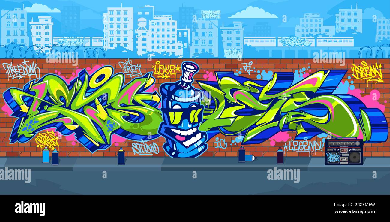 Cool graffiti drawings Stock Vector Images - Alamy