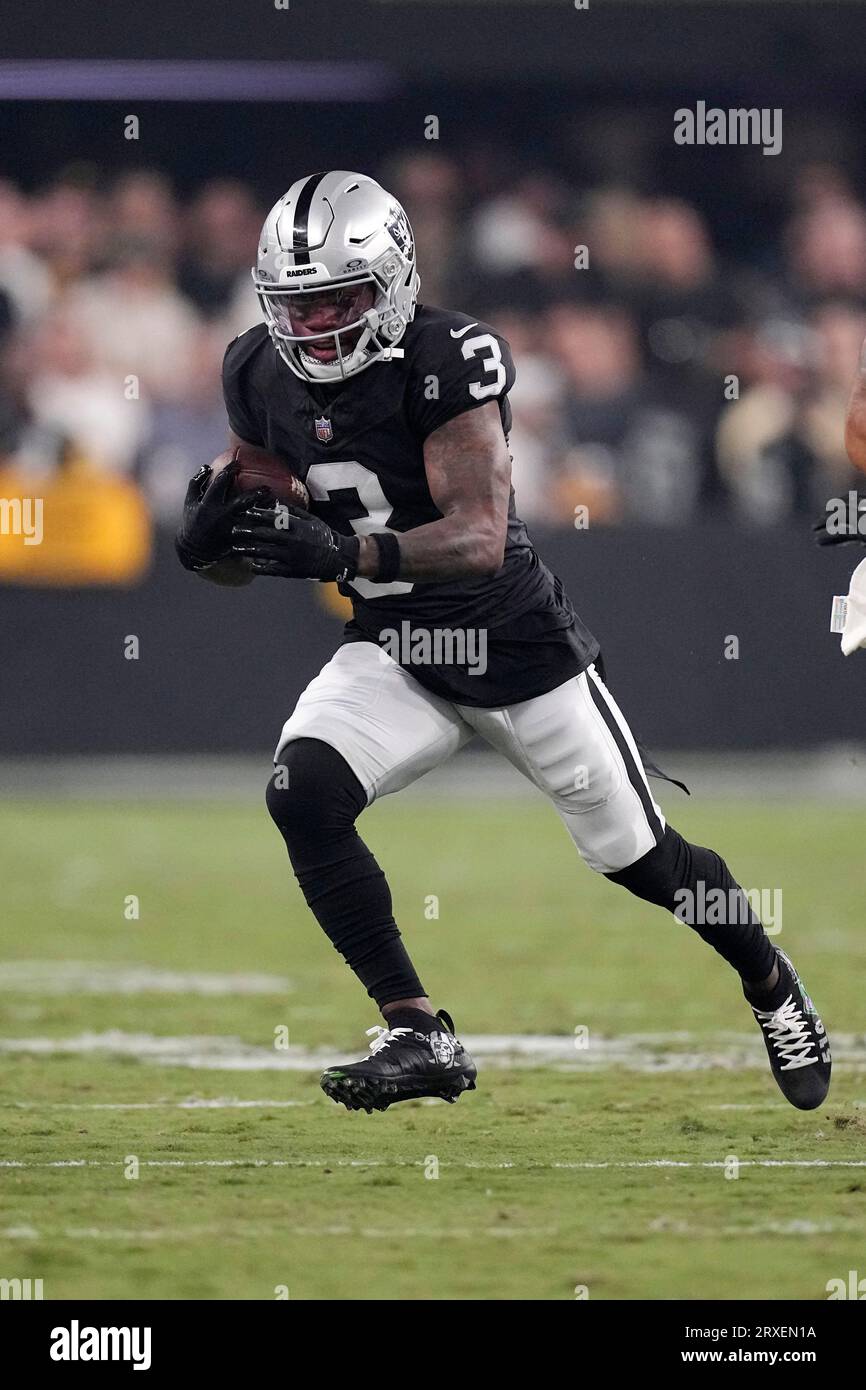 Las Vegas Raiders wide receiver DeAndre Carter runs the ball during an ...