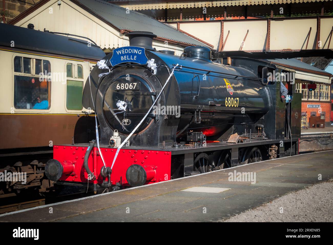 Historic steam train, Class J94 No.68067 dressed to haul a wedding ...