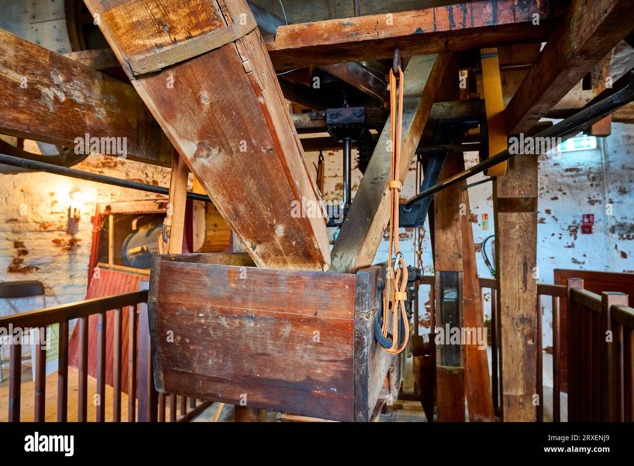 Working mechanisms of 18th century windmill Stock Photo - Alamy