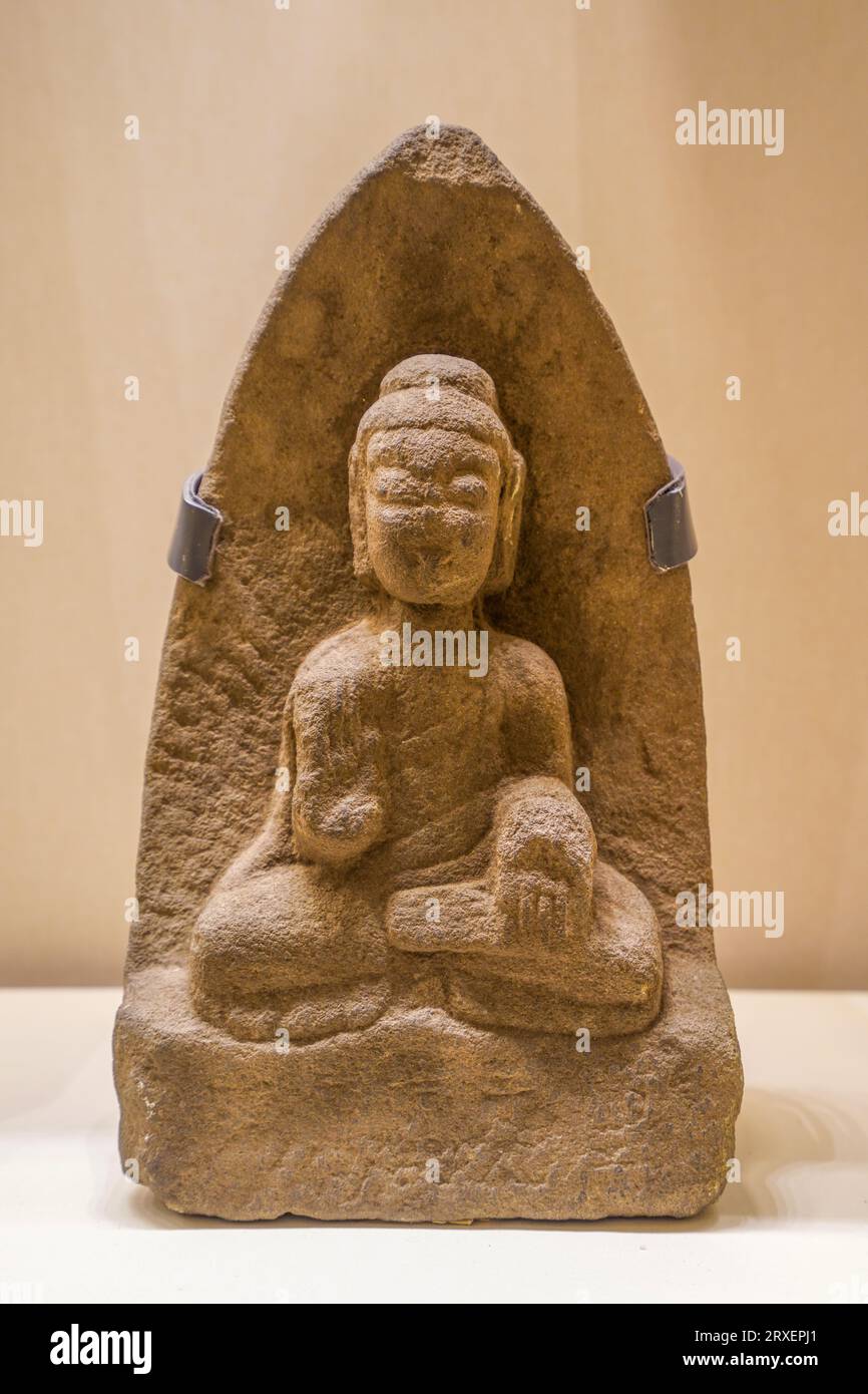 Beijing China, February 16, 2023: Stone Seated Buddha in the National ...