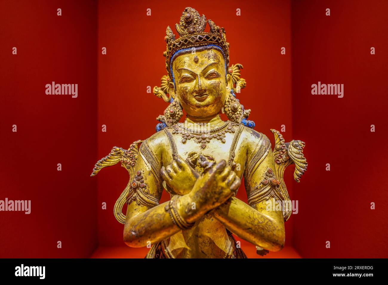 Beijing China, February 16, 2023: Ming Dynasty Gilded Copper Diamond ...