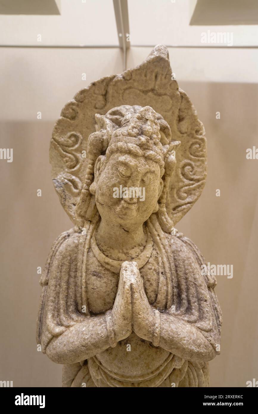 Beijing China, February 16, 2023: Stone Bodhisattva Statue in the ...