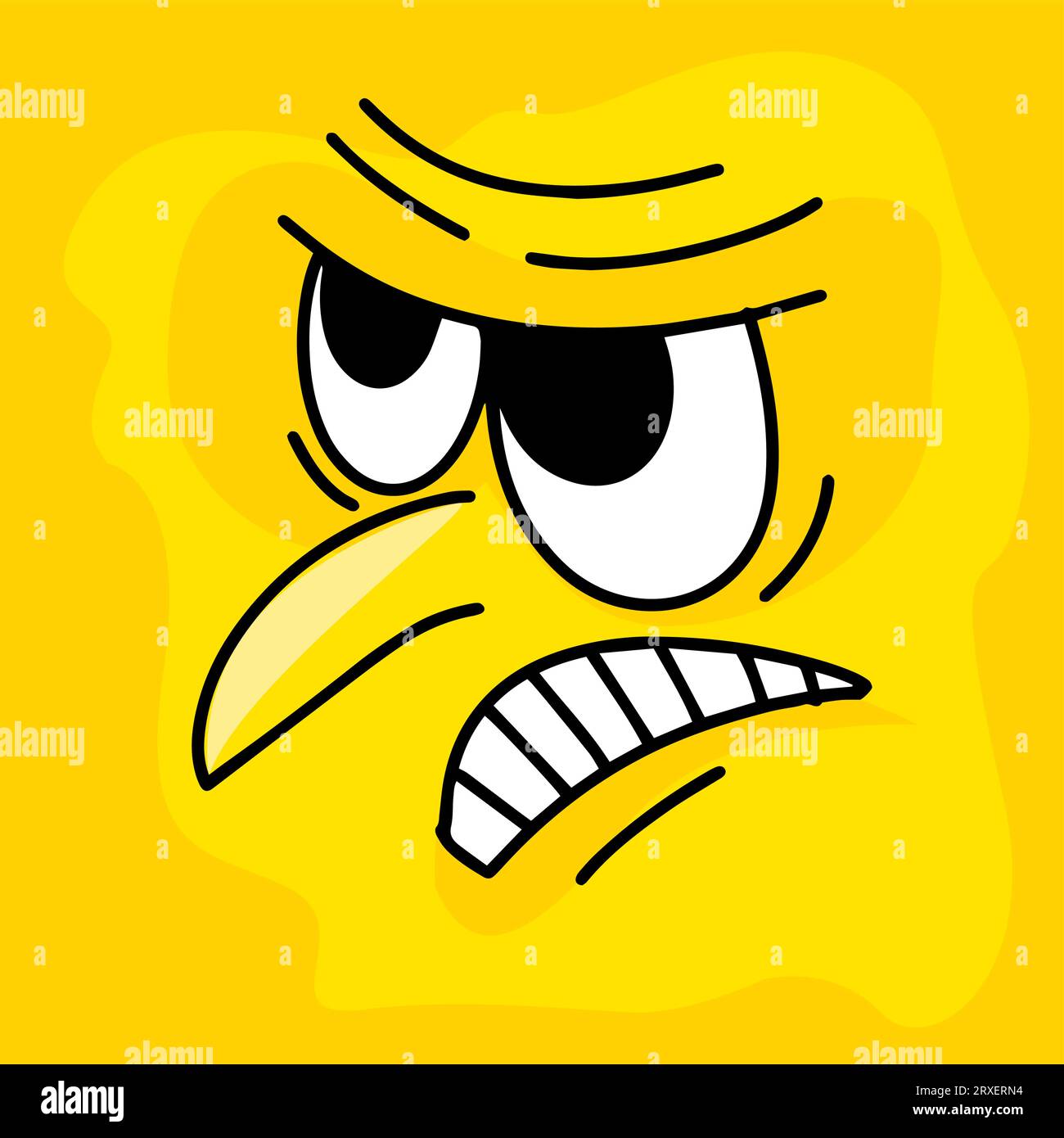 Yellow angry face. Vector illustration Stock Vector Image & Art - Alamy