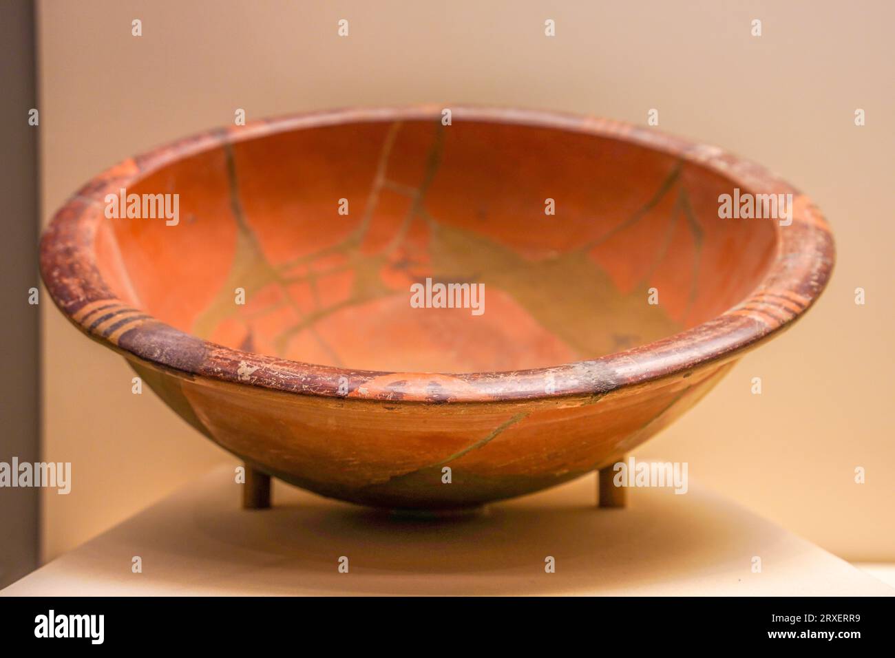 Beijing China, February 16, 2023: Yangshao culture deer pattern painted ...