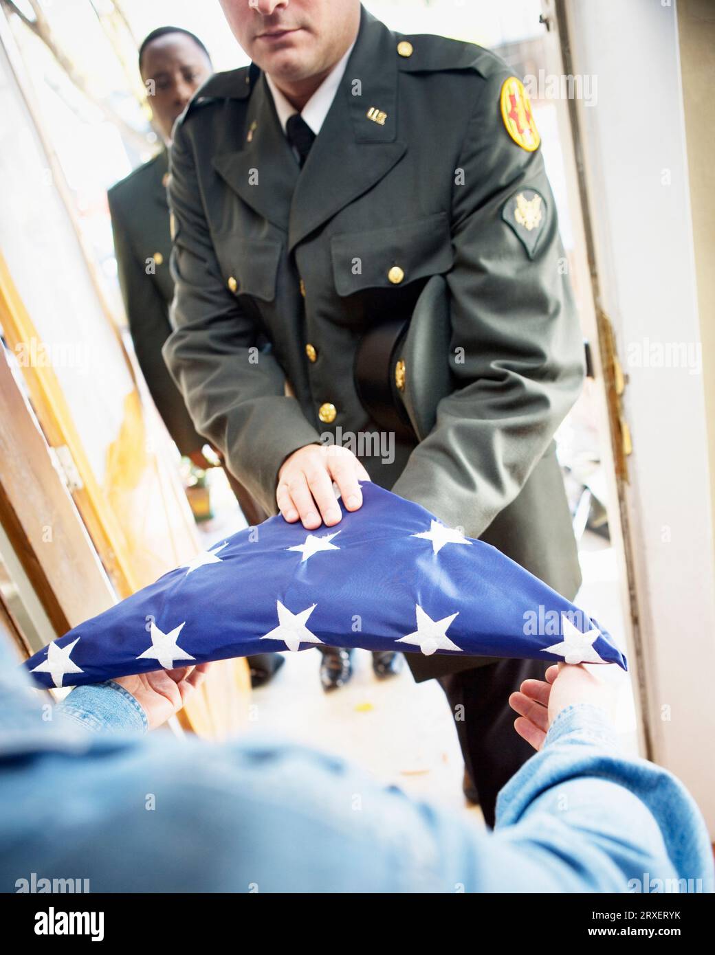 American soldier carrying flag hi-res stock photography and images - Alamy
