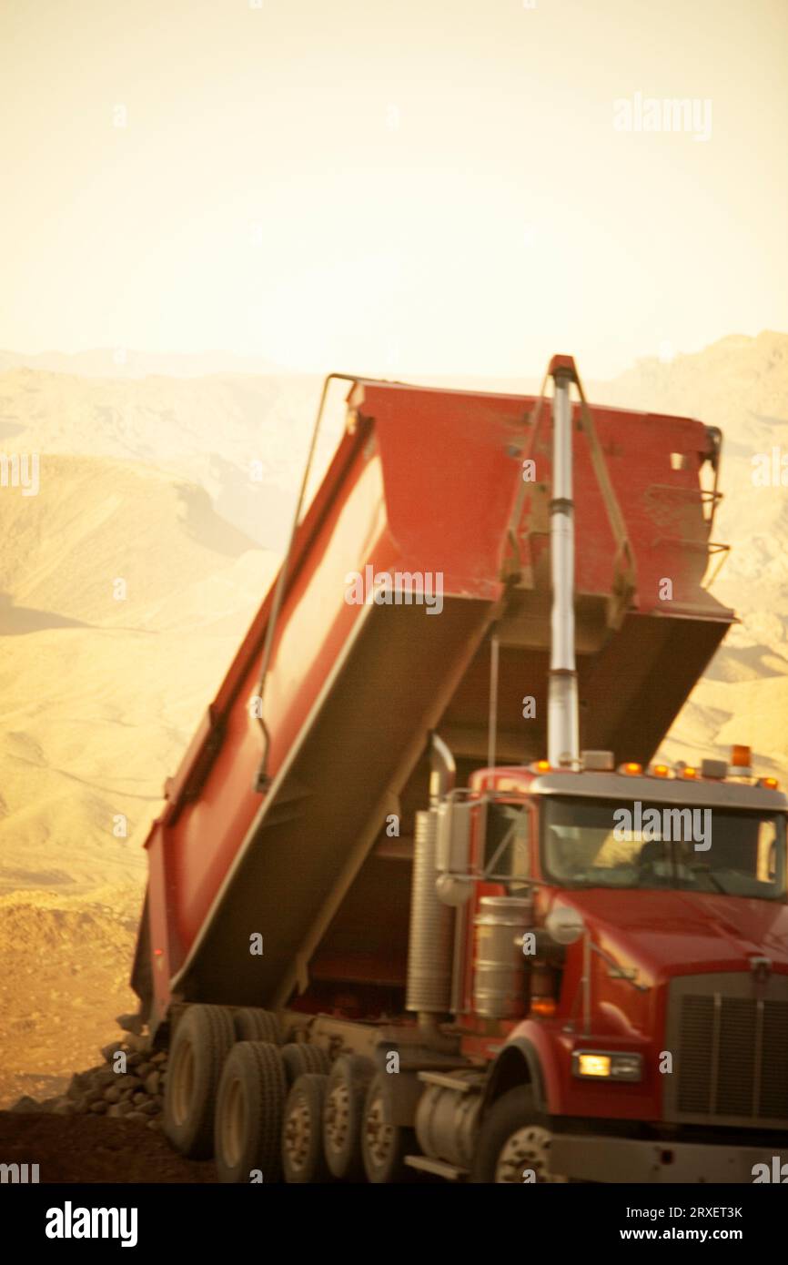 Dump truck dumping load hi-res stock photography and images - Alamy