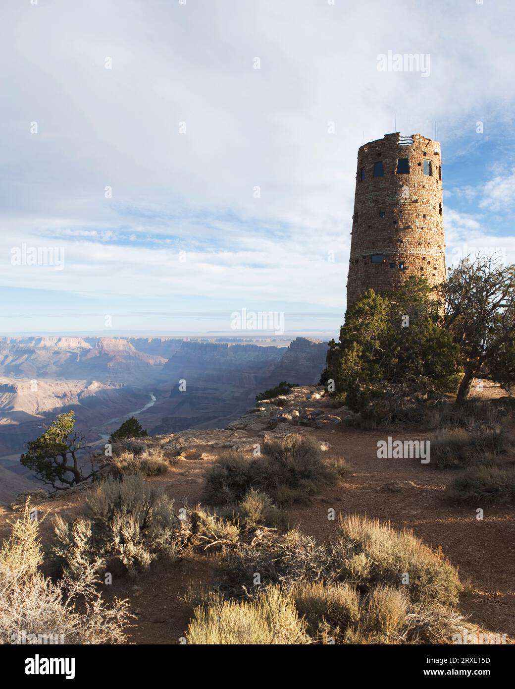The Desert View Watchtower, Grand Canyon National Park, Arizona Stock ...