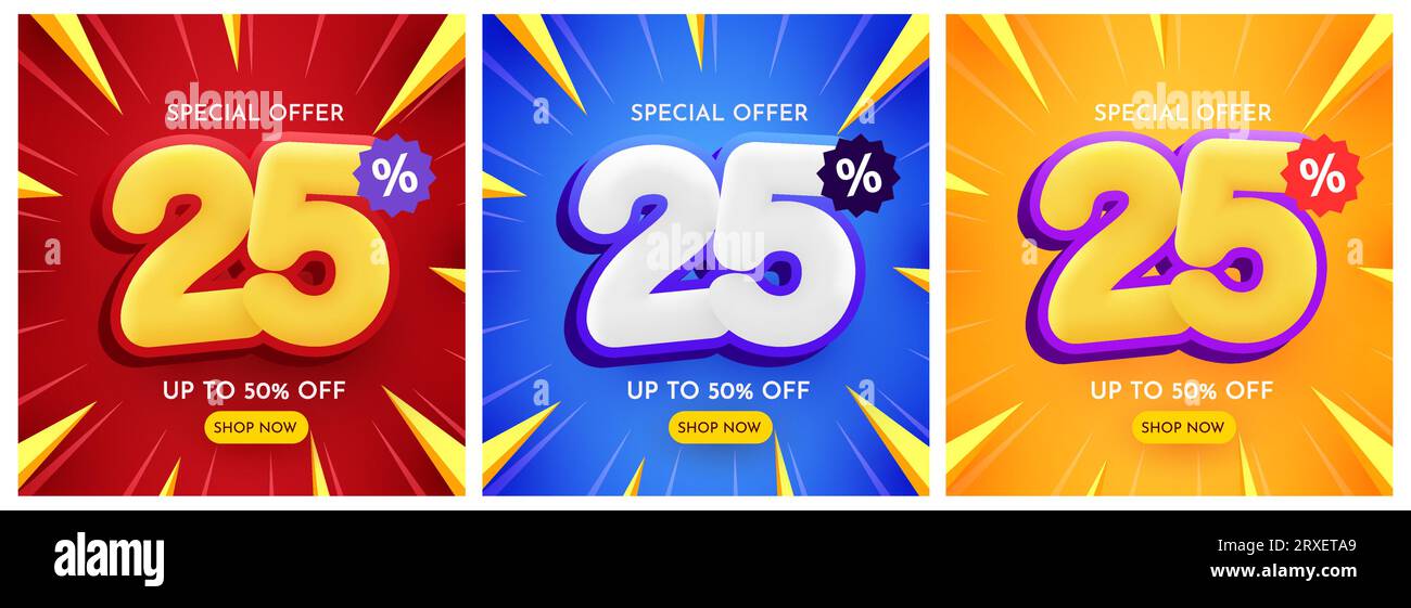 25 percent Off. Discount creative composition. Mega Sale. Vector ...