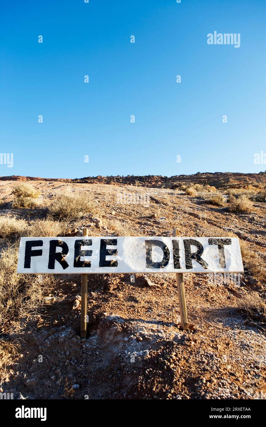 Free Dirt sign on hillside Stock Photo - Alamy