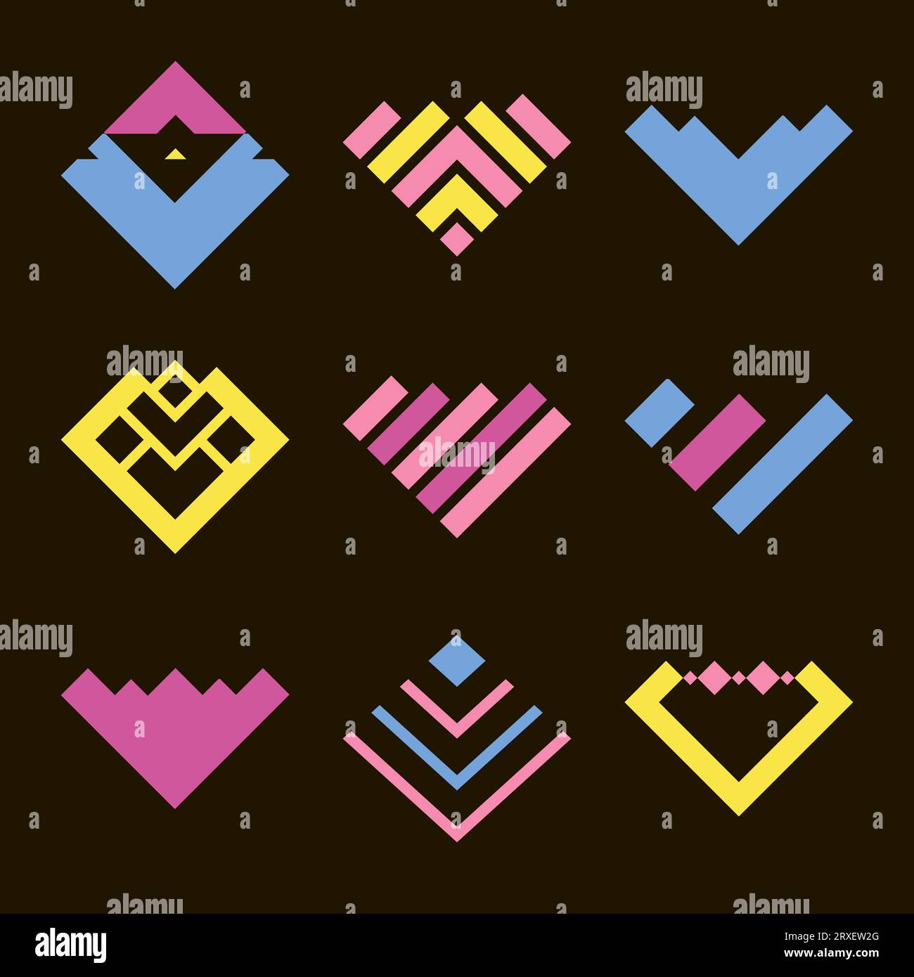 Vector set of logos, diamond, gemstone, crystal symbols Stock Vector ...