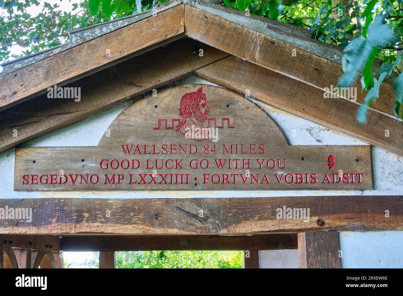 Good luck notice at Banks Promenade to those tacking the Hadrian's Wall ...