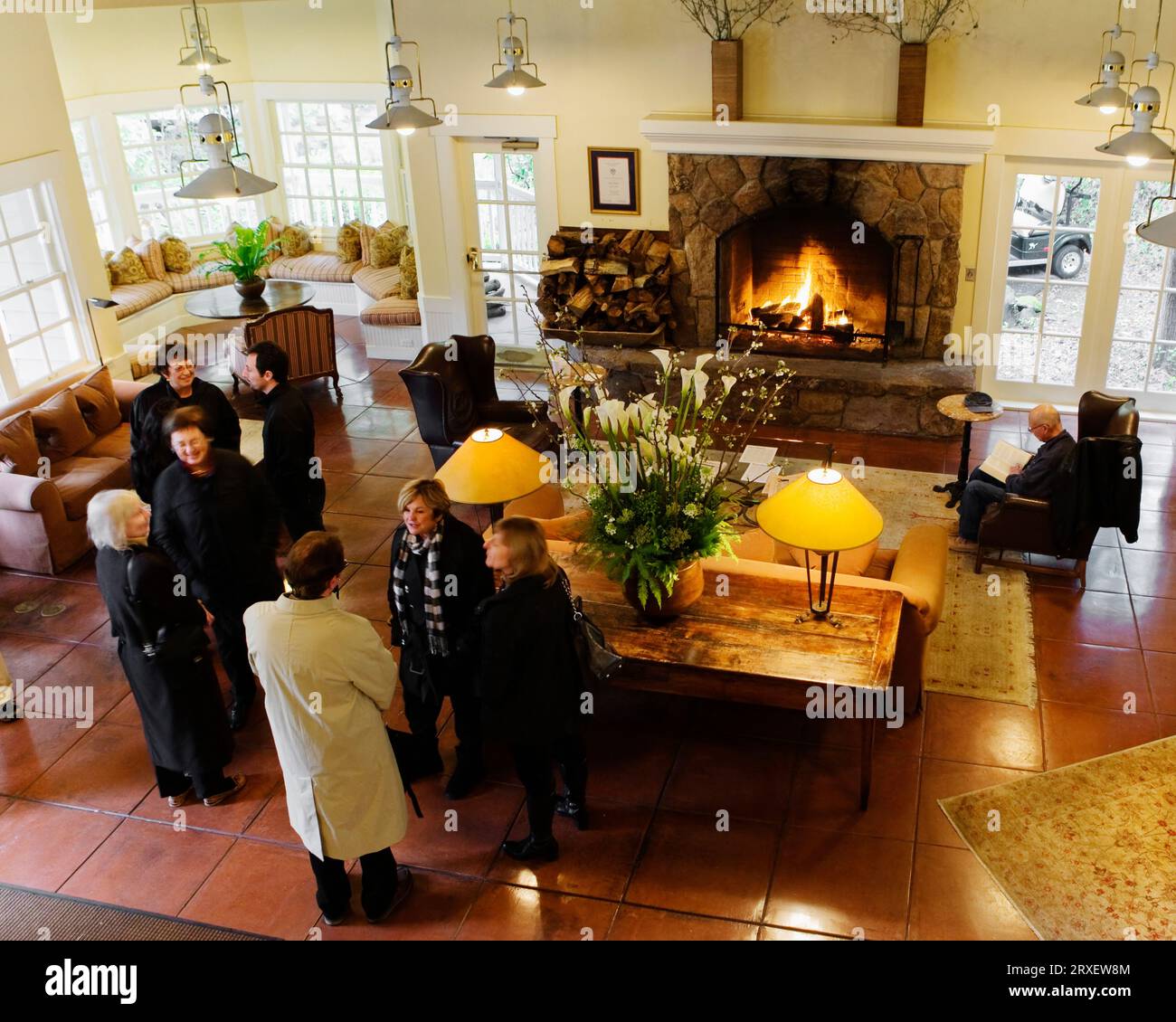 Meadowood Resort and Spa, interior of reception building Stock Photo ...