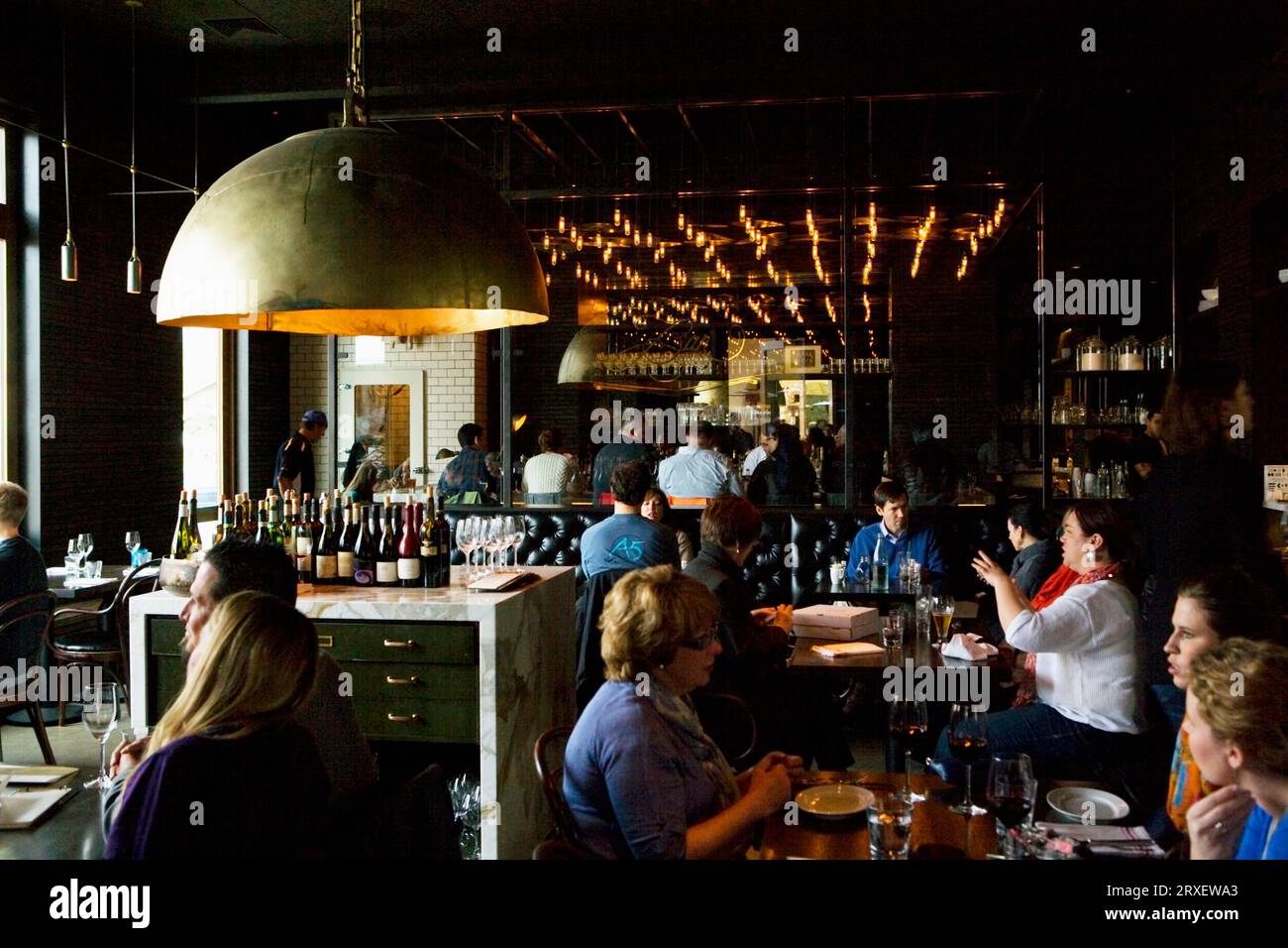 Redd Wood restaurant, interior of dining room Stock Photo - Alamy