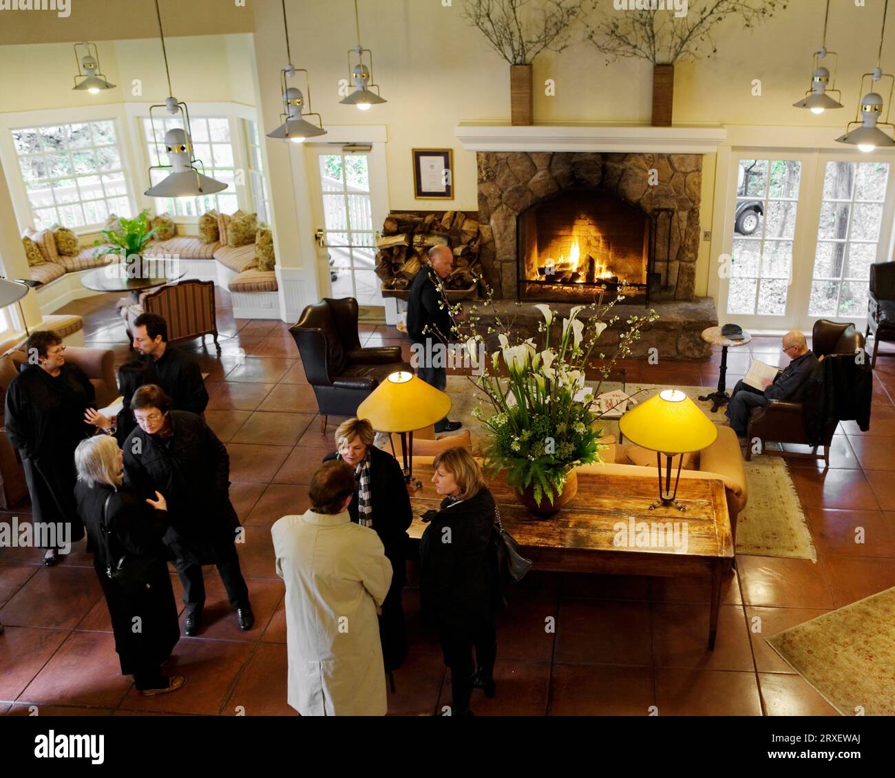 Meadowood Resort and Spa, interior of reception building Stock Photo ...