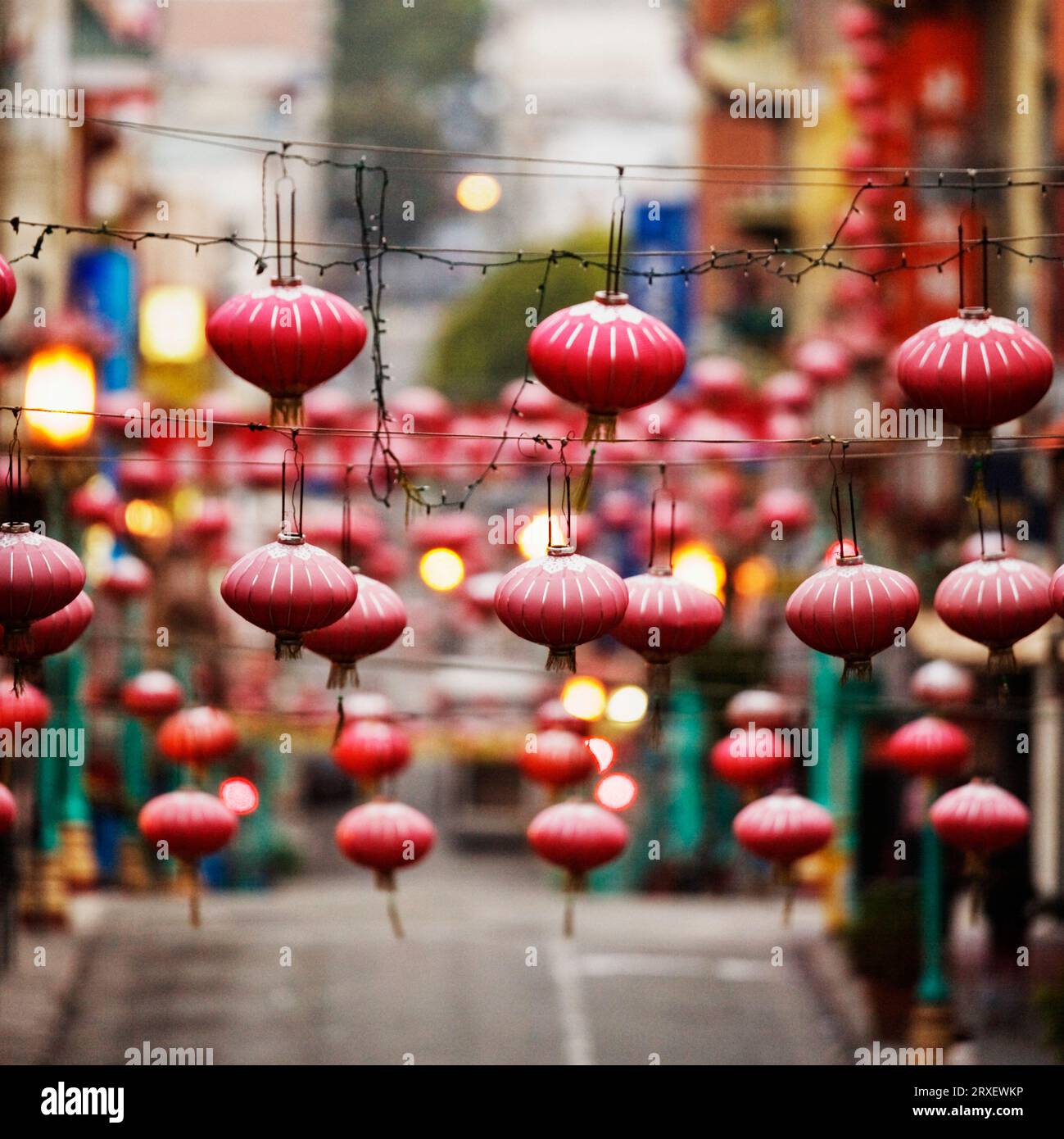 Colorful red Japanese lanterns Stock Photo - Alamy
