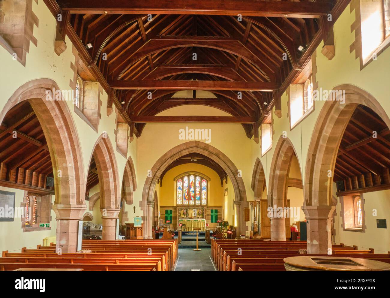 Interior of Holy Trinity Church, Wetheral, Carlisle, Cumbria Stock ...