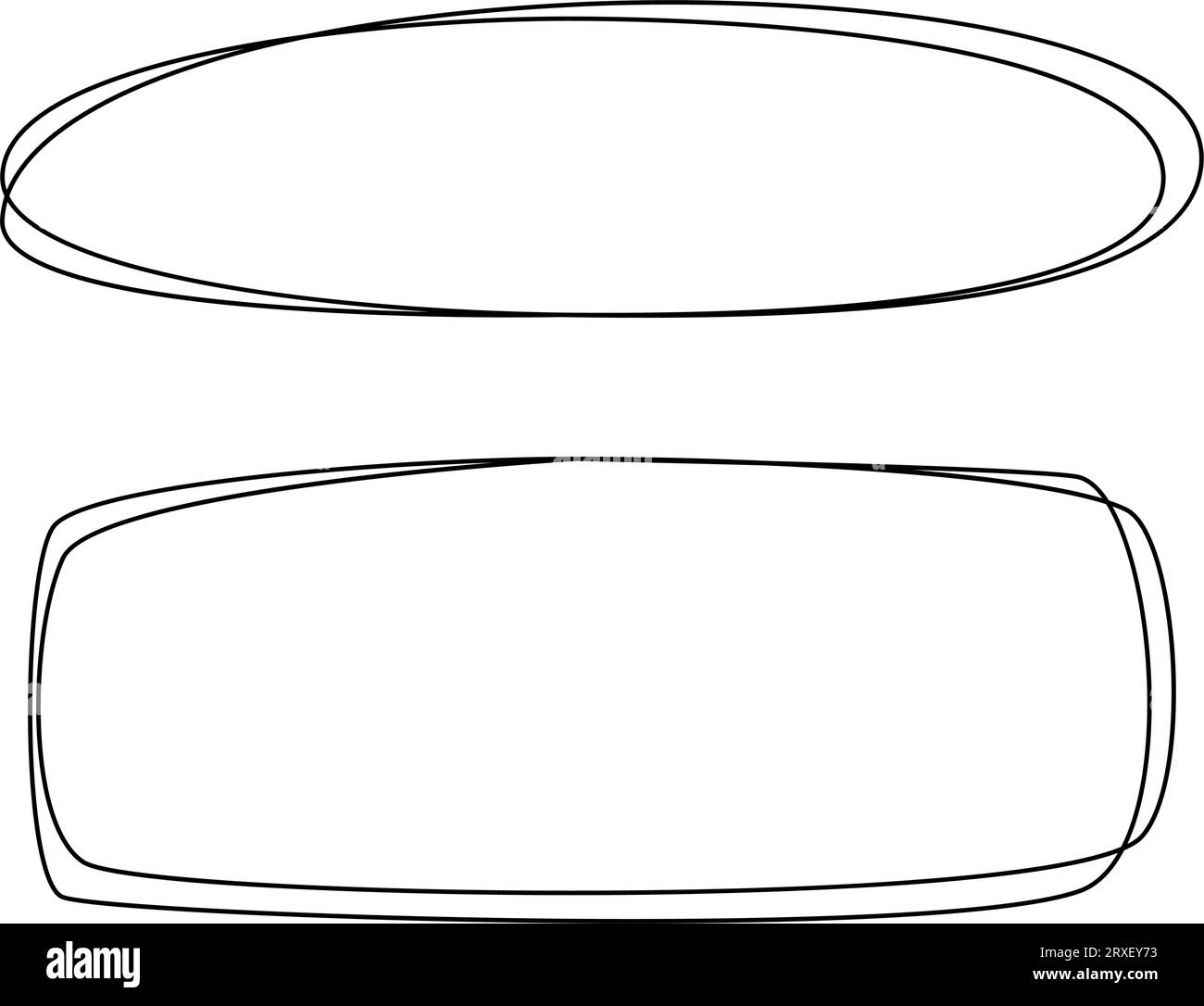 Set of simple highlight oval. Imitation hand drawn Stock Vector Image ...