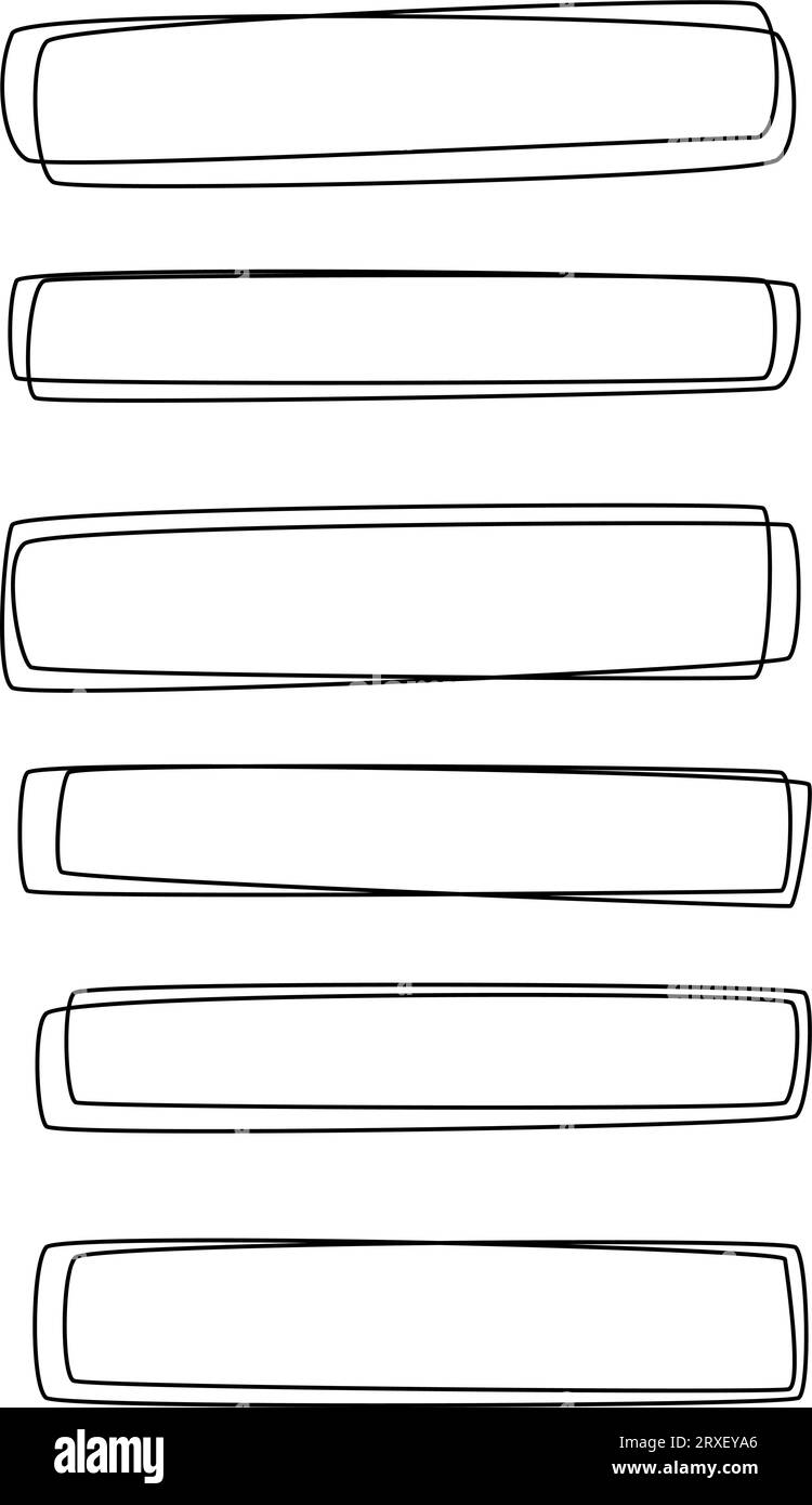 Set of rectangle highlight Imitation hand drawn Stock Vector Image ...