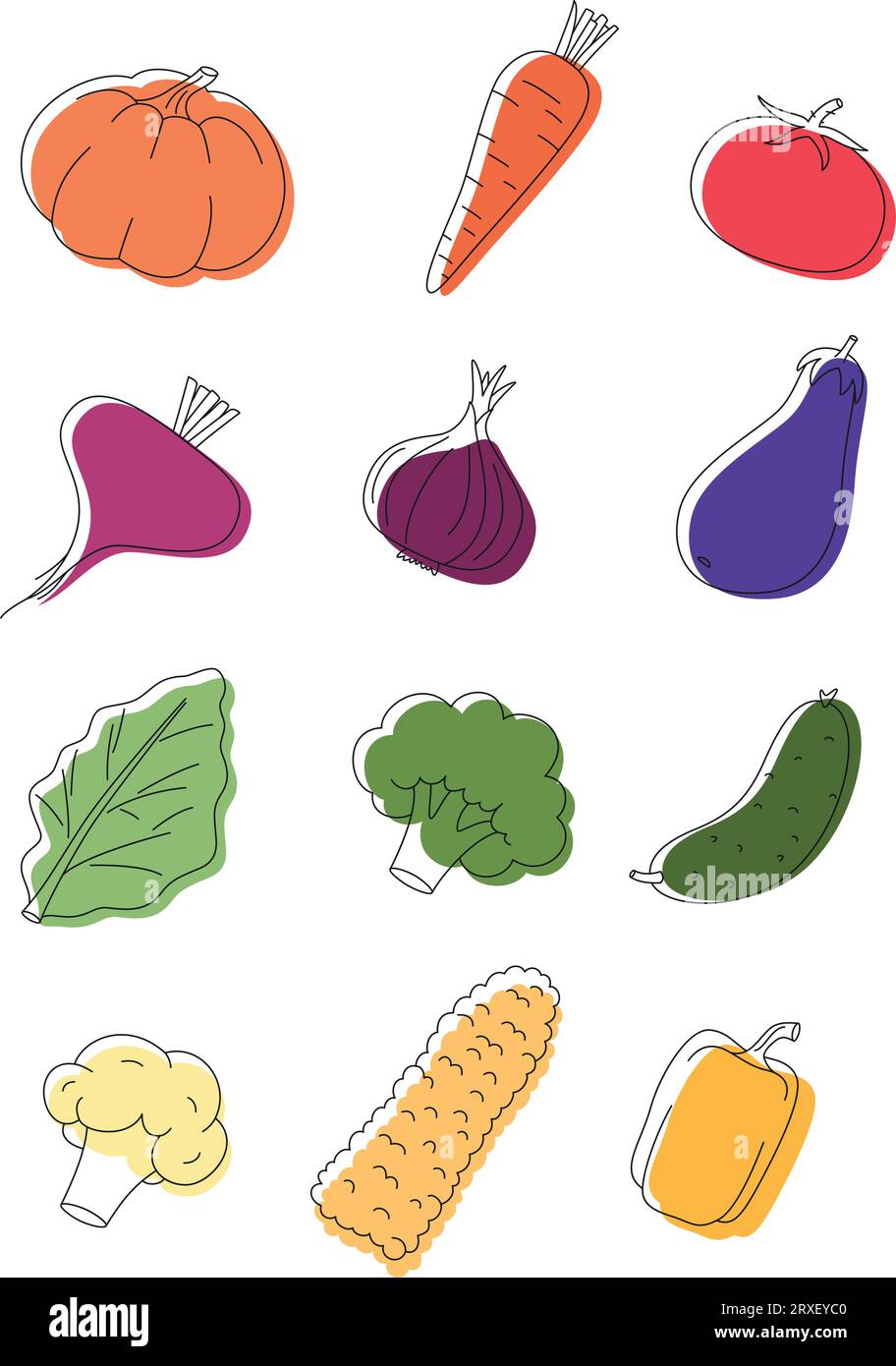 Vegetables set design organic Stock Vector Images - Alamy