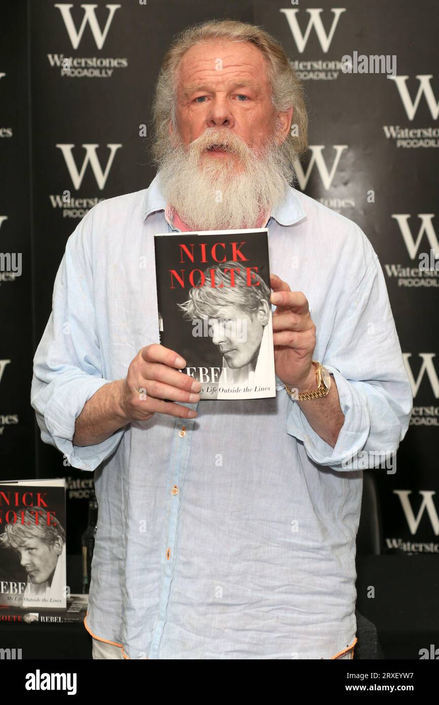 American actor Nick Nolte attends a Waterstones book signing for his ...