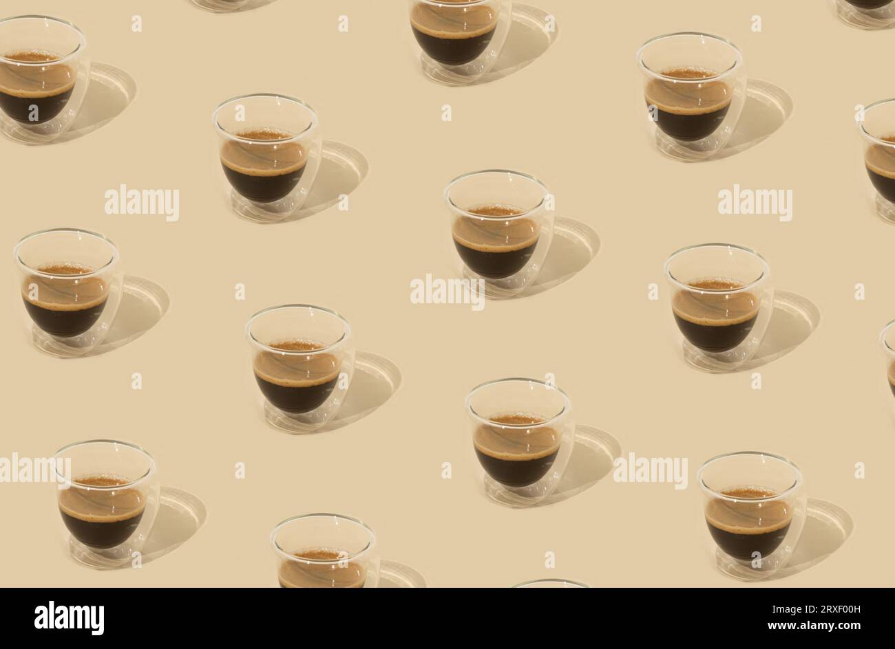 Creative trendy pattern made of coffee on pastel background. Minimal ...