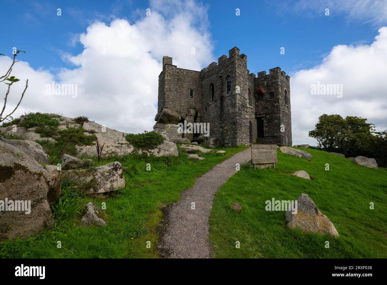 CARN BREA CASTLE TOR AND MONUMENT REDRUTH CORNWALL Stock Photo - Alamy