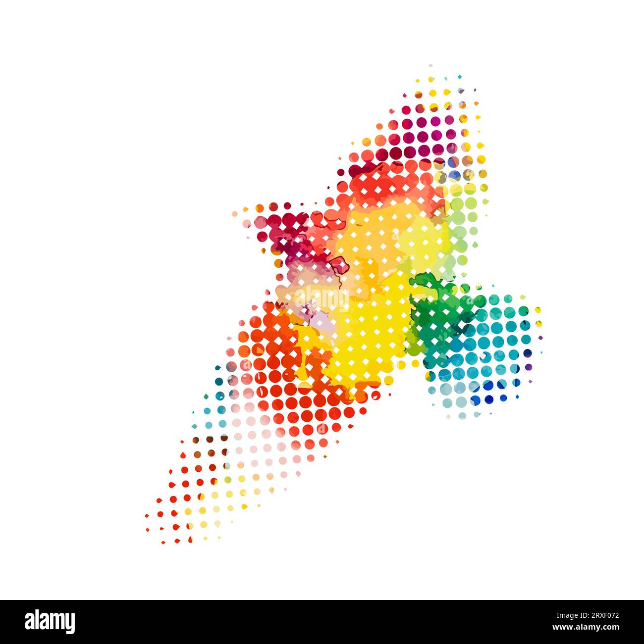 Abstract blue bird made of colored dots. Vector illustration Stock ...