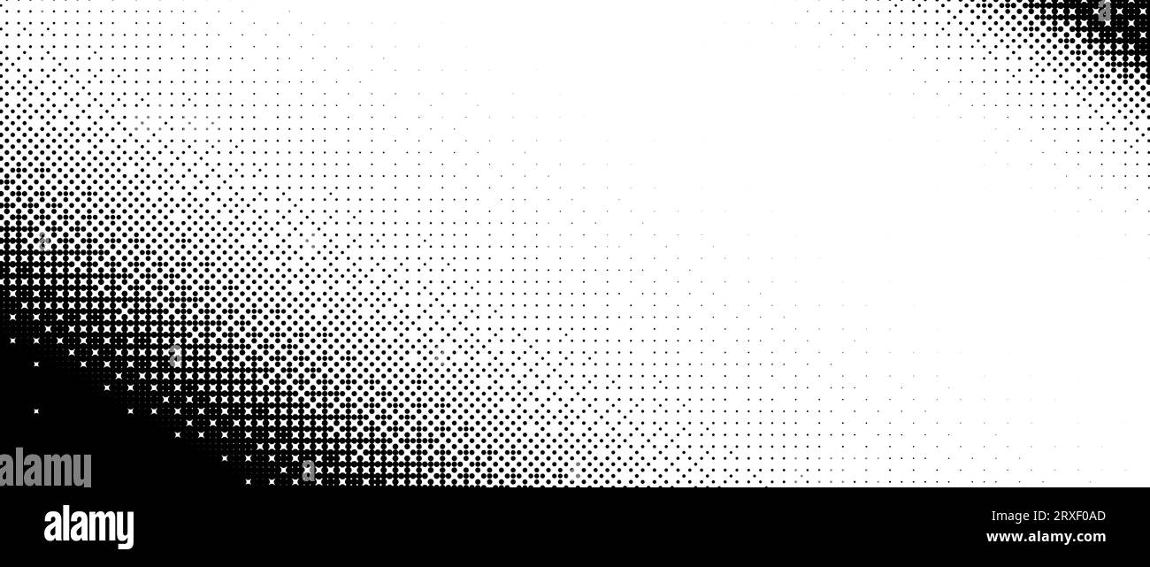 Corner halftone texture. Dotted gradient pattern background. Abstract 8 bit faded pop art ...