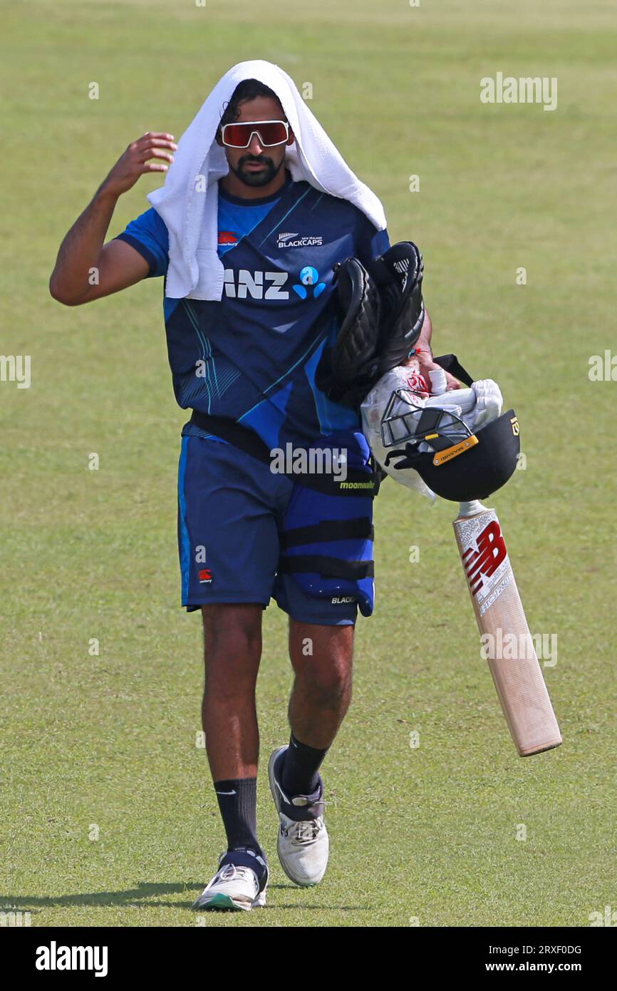 Ish Sodhi during the New Zealand cricketers attend practice session at ...