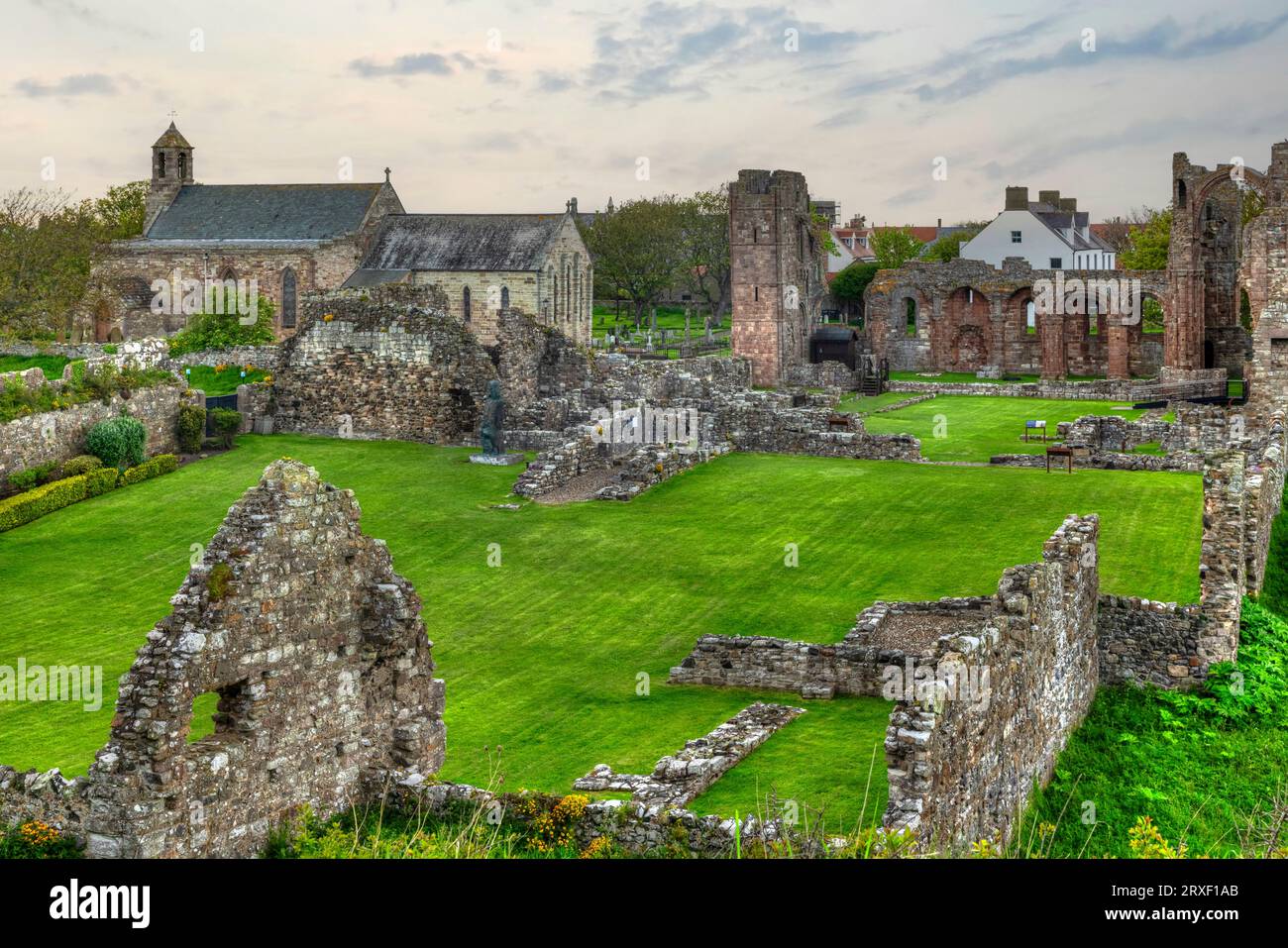 The tidal island of Llindisfarne, also called Holy Island, in ...