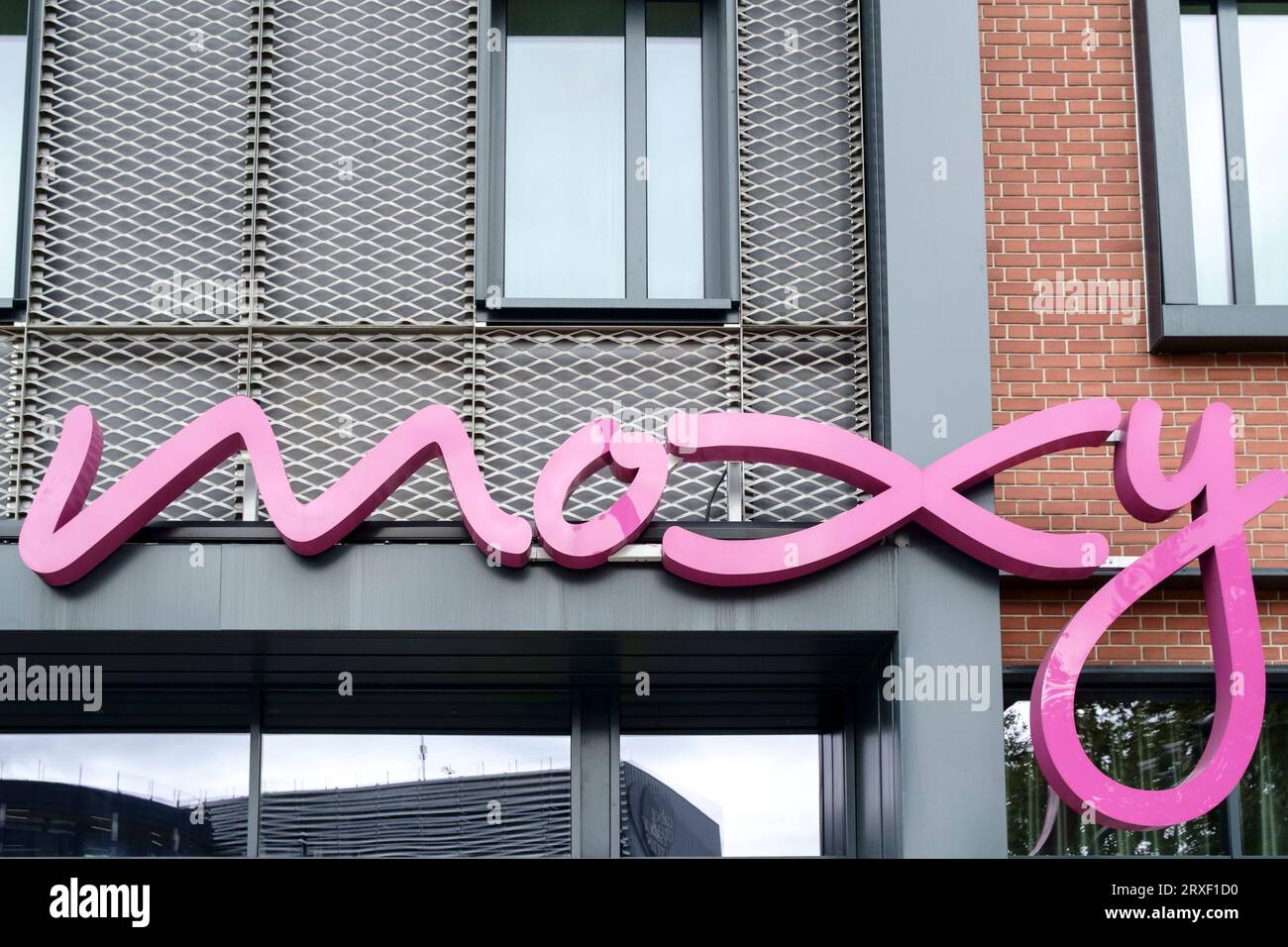 Sign for the Moxy Hotel at the end of the M32 in Bristol UK Stock Photo ...