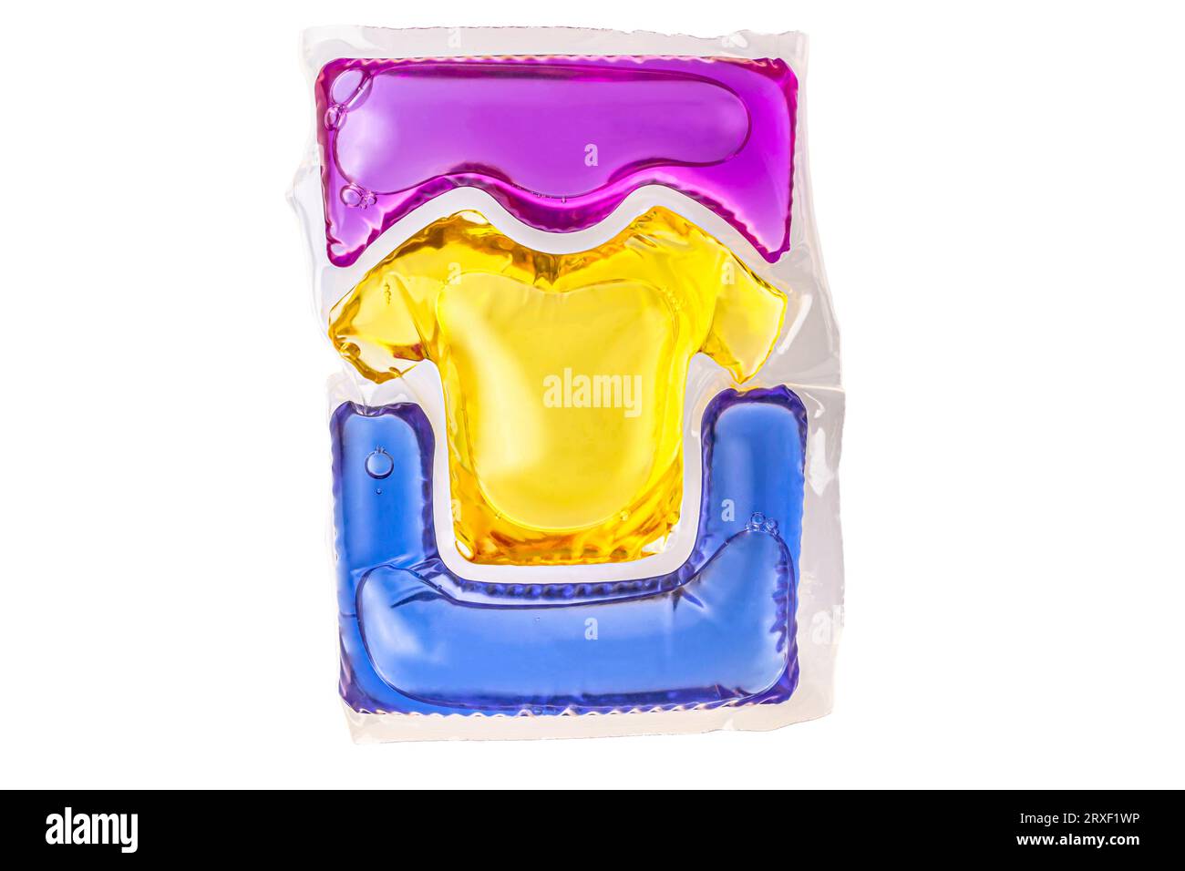 capsules with colored washing gel on a white background. High quality ...