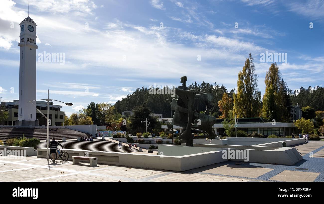Forum of the campus of the University of Concepción, a city in south ...